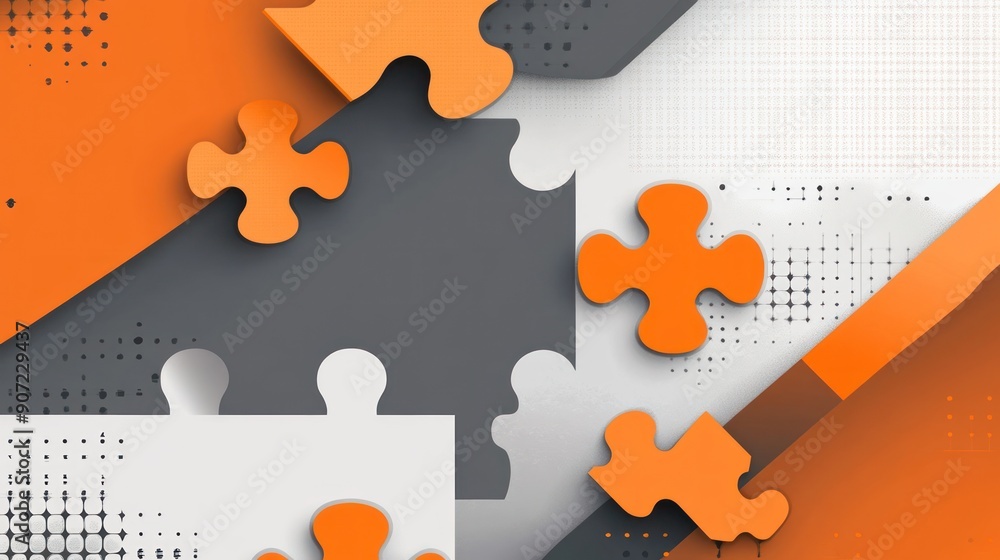 Trendy Certificate Background with Puzzle Piece Icon for Teamwork and ...