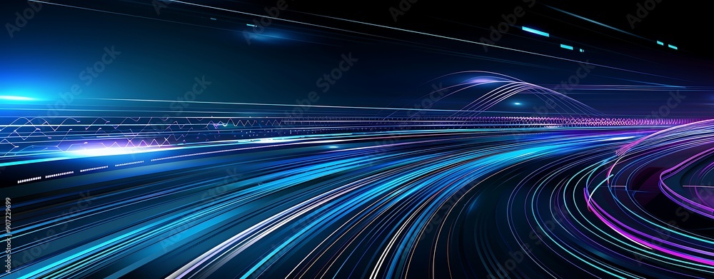 Realistic images with full HD resolution Semi close-up of a 3D highway ...