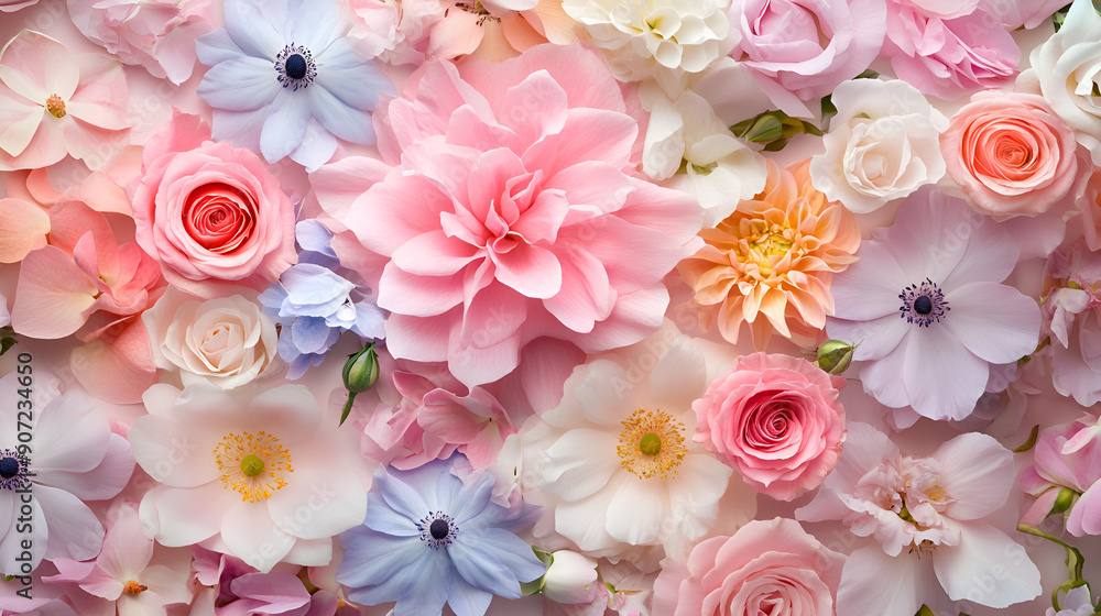 fondo de collage de flores estilo sofisticado y romantico con un patron ...