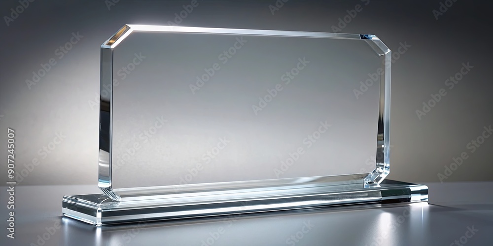 Clear acrylic crystal award plaque with a design, perfect for ...