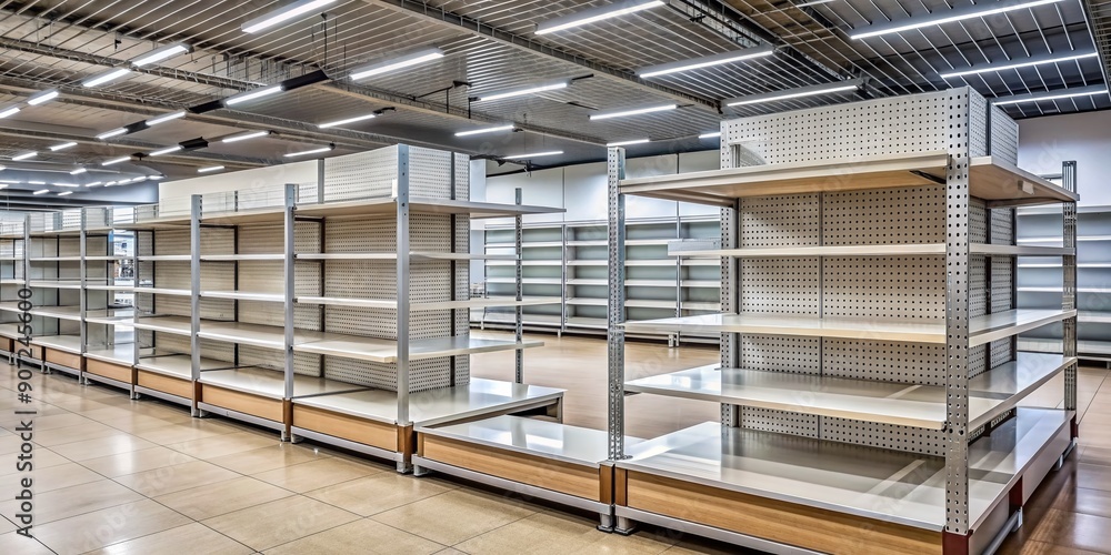 Empty shelves and vacant racks fill a once-bustling department store in ...