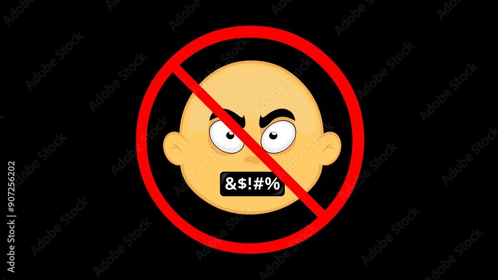 video animation emoticon yellow cartoon character, mouth censored ...