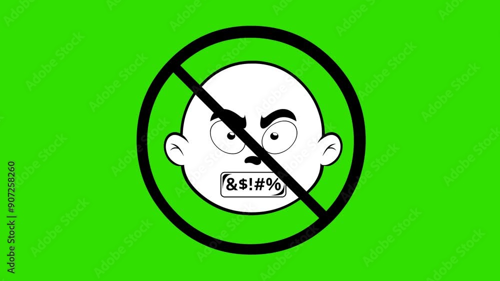 video drawing animation emoticon cartoon character, mouth censored ...