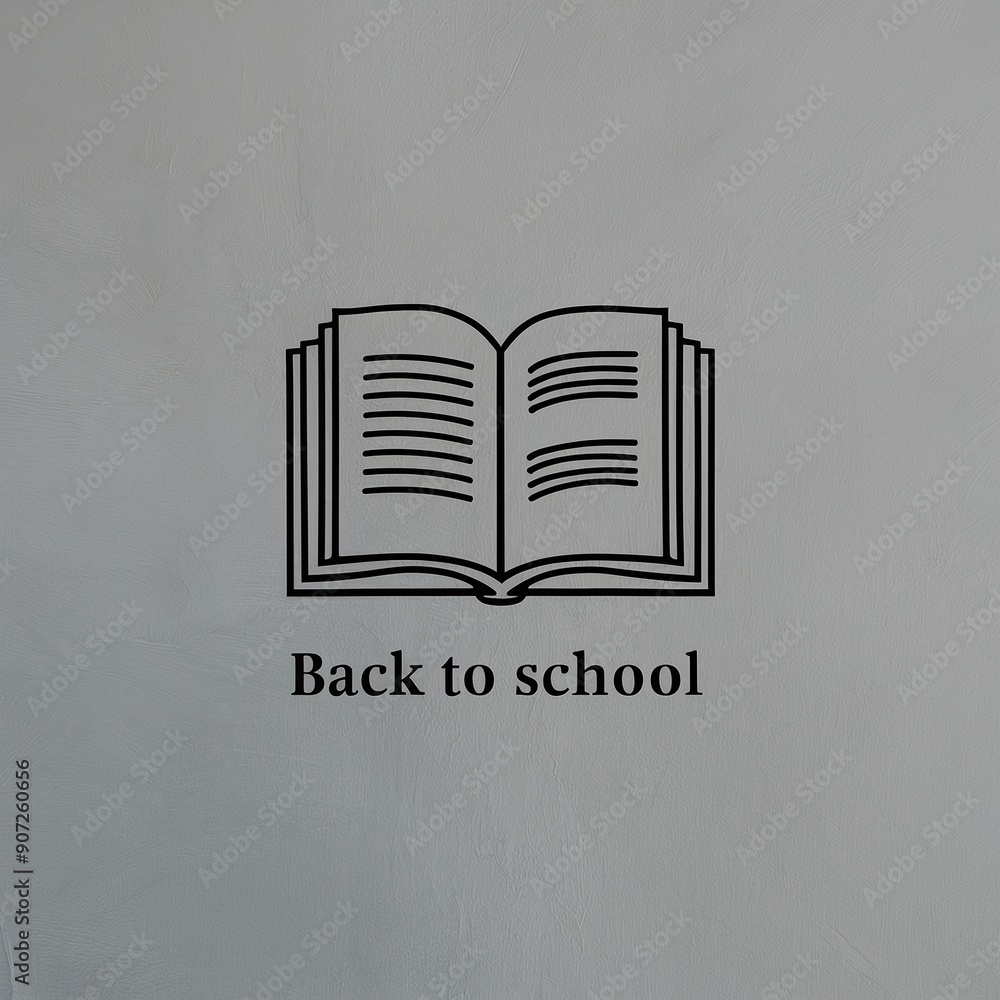 Simple line drawing of an open book with a few pages visible, set on a ...