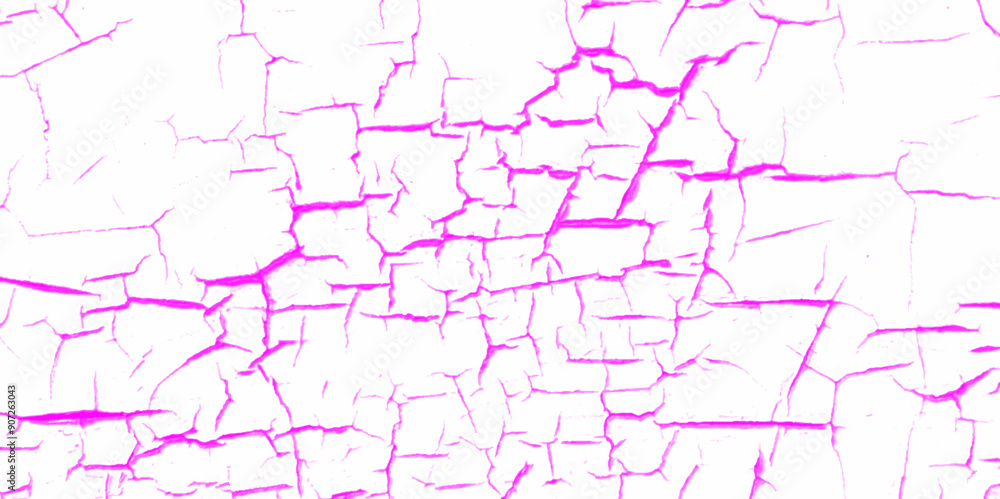 Cracked pink paint on a white background, background with cracks ...