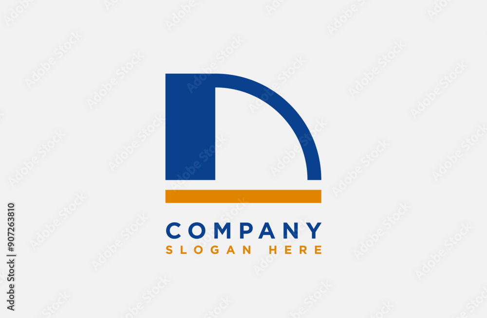 Professional Blue and Gold Letter D Logo for Corporate Branding Stock ...