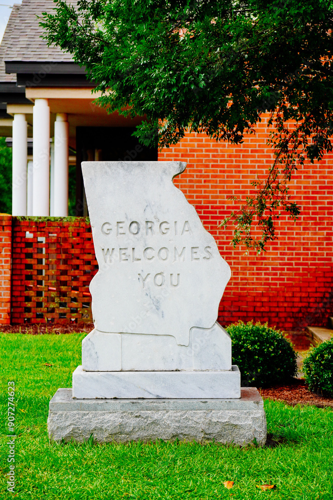 Valdosta, Georgia, USA - 07 19 2024: Georgia state welcome center and ...
