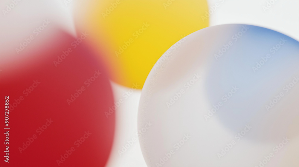 Behind the glass, the subtle suggestion of balloons are softly ...