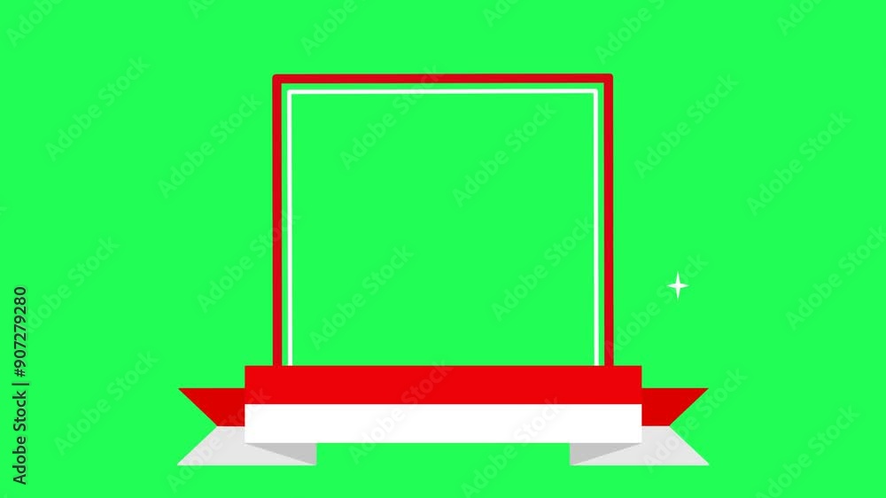 4K video Footage with Indonesian Flag Frame Illustration on Green ...
