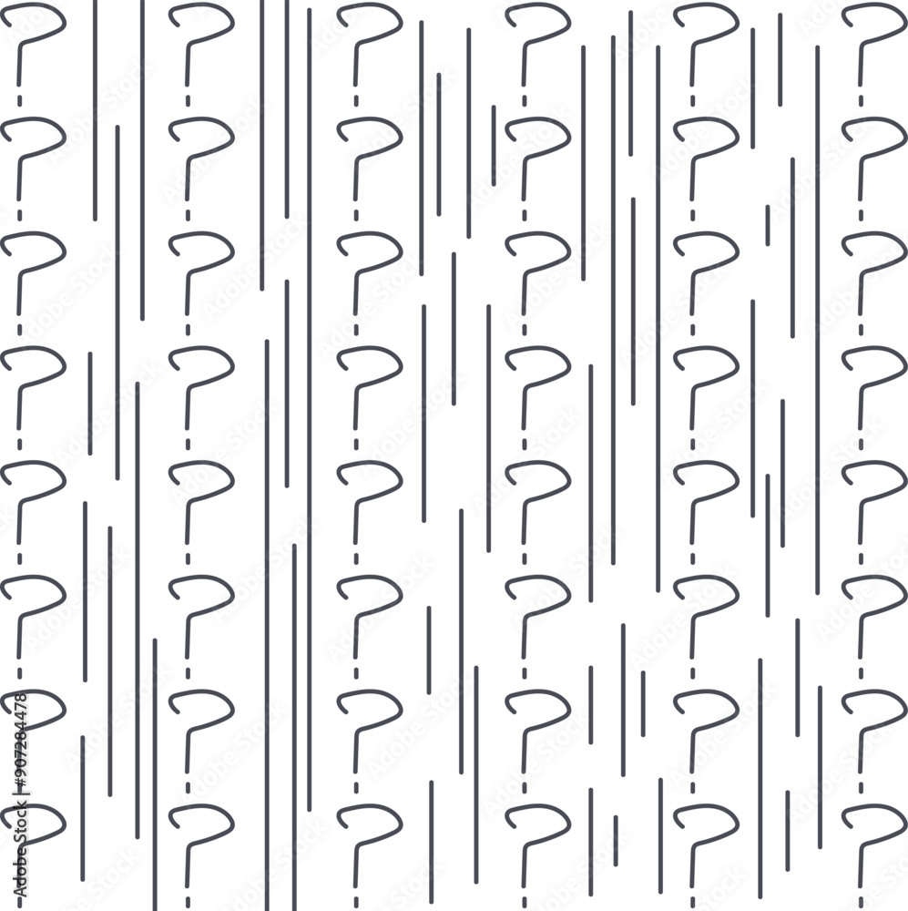 Between the vertical lines there are rows of question marks. Stock ...