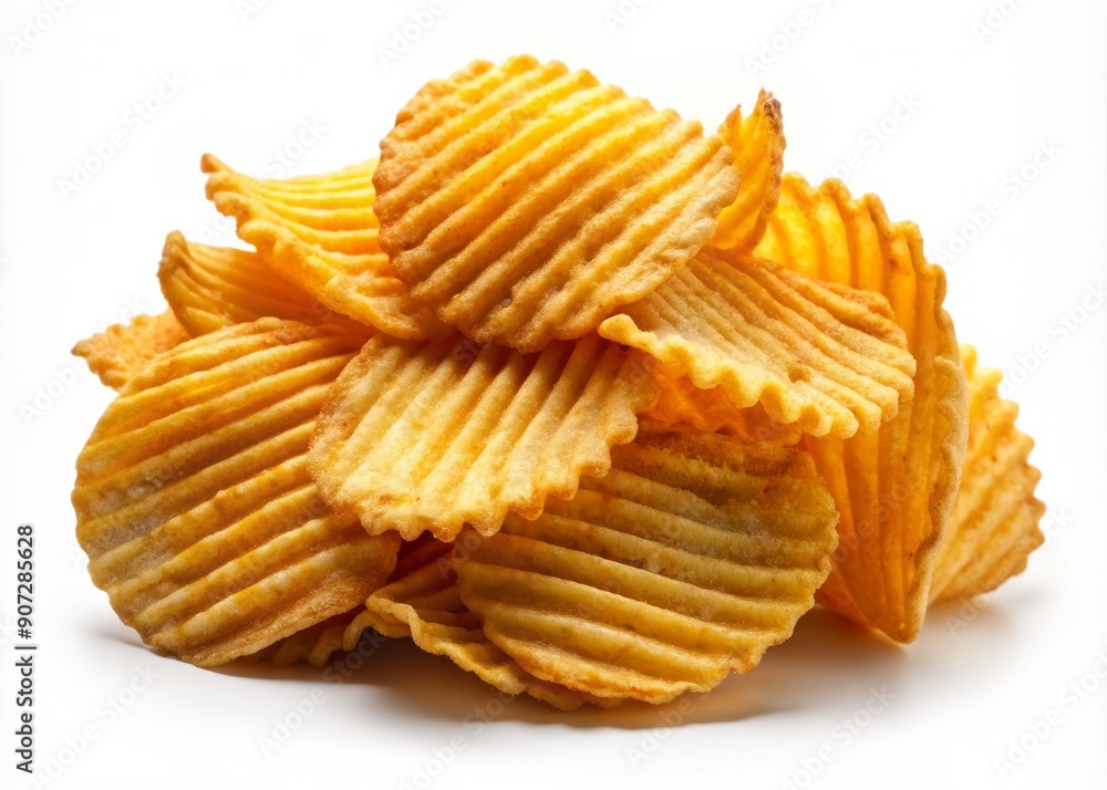 Crunchy golden snack food isolated on transparent background, fresh ...