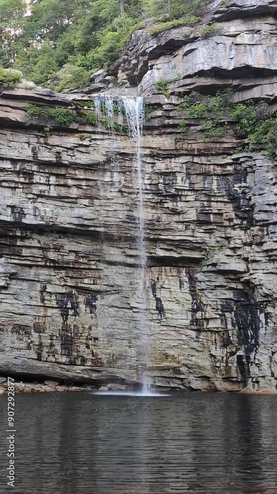 water flowing down waterfall (trickle river stream) awosting falls ...
