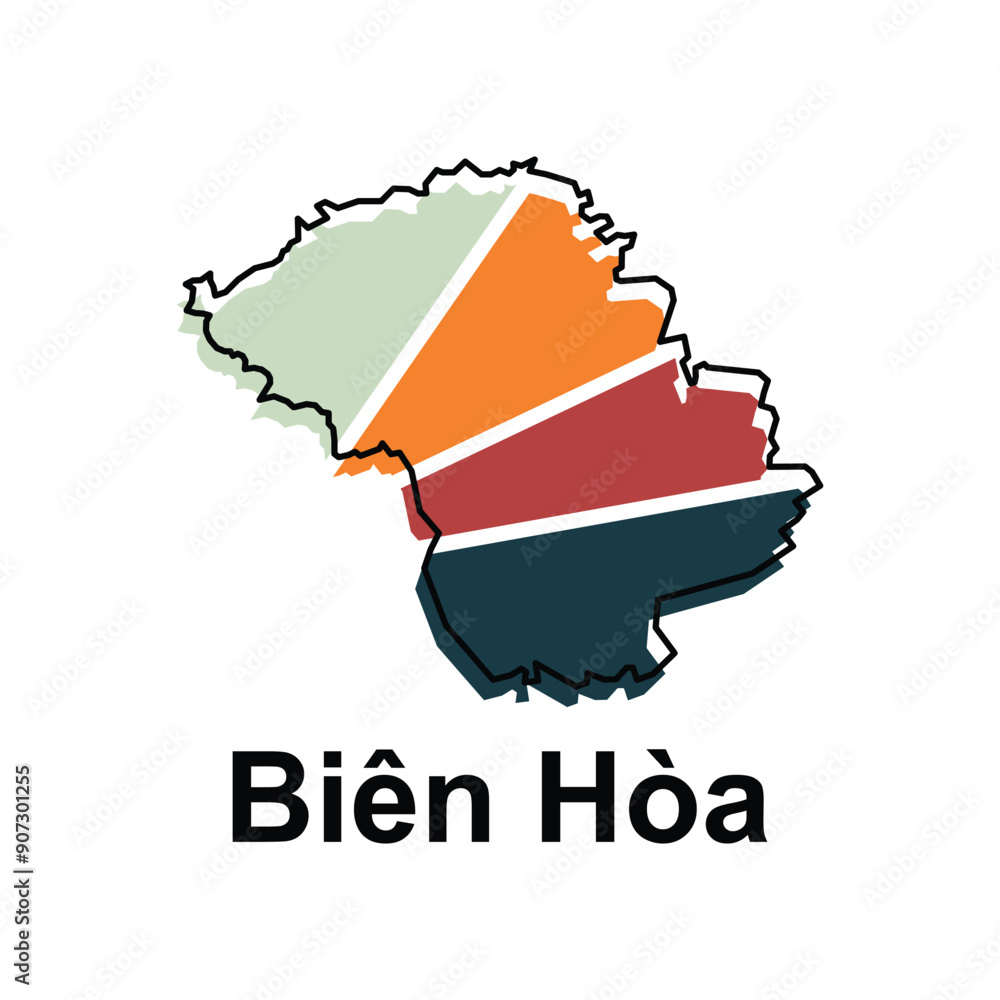 Vector isolated illustration of simplified administrative map of Bien ...