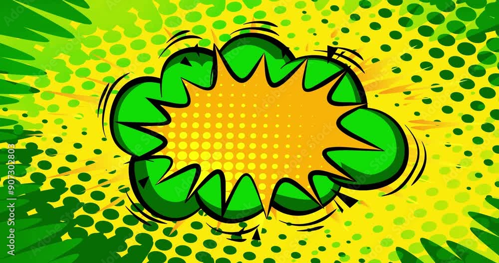 Green and Yellow cartoon background animation, comic book backdrop ...