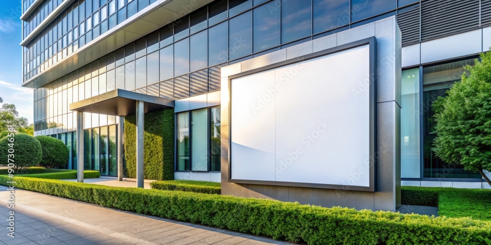 cube design street public space white signboard or park advertisement ...