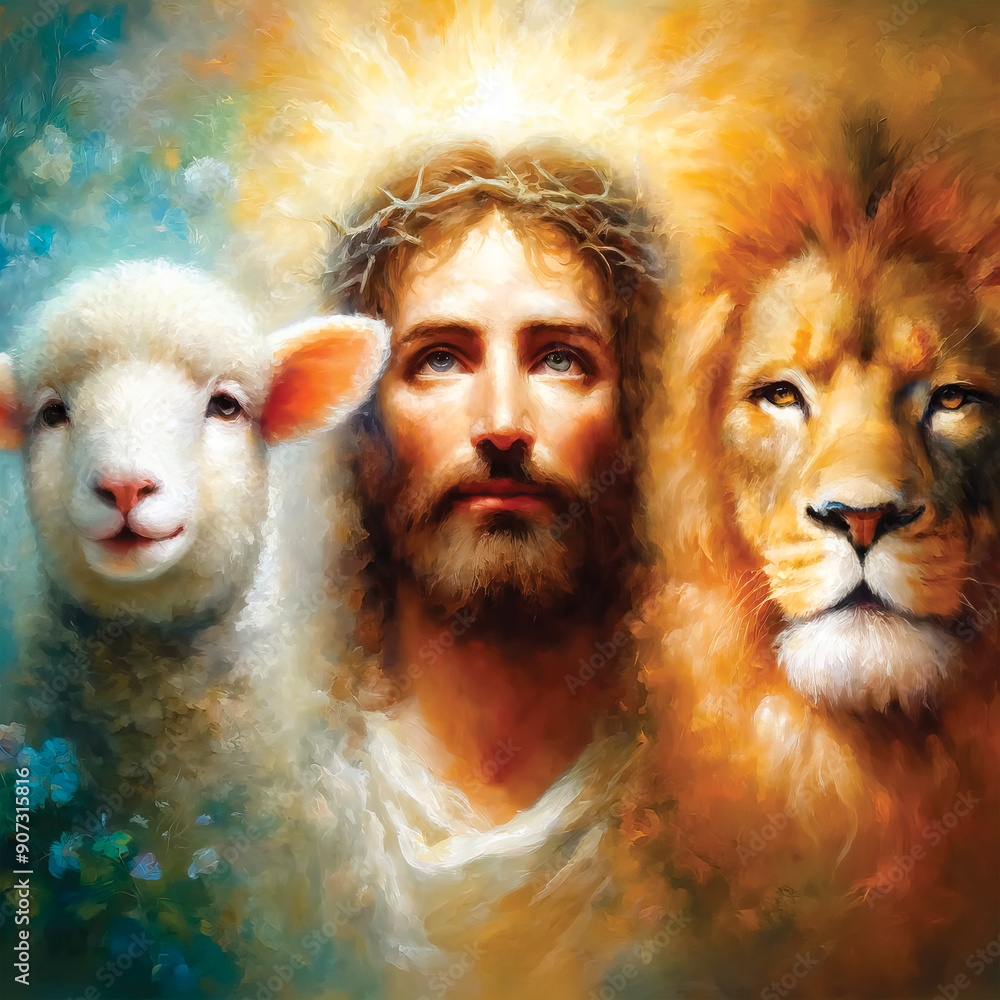 Simbolismo Cristiano: Jesús Redentor, el Cordero y León de Dios estilo ...