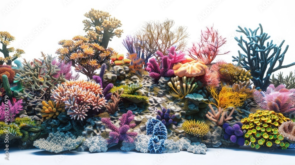 Vibrant coral reef showcasing a stunning array of colorful corals ...
