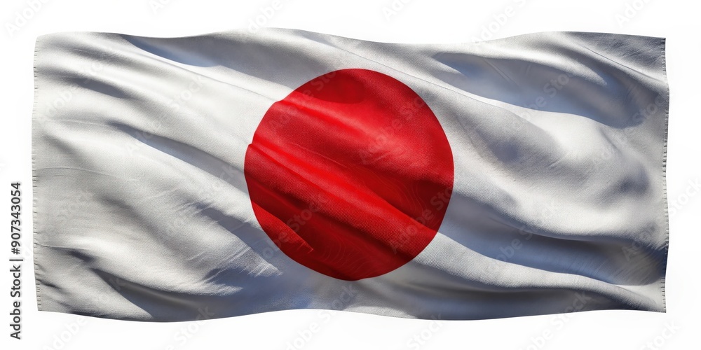 of the Japanese flag with red circle on white background, Japan, flag ...