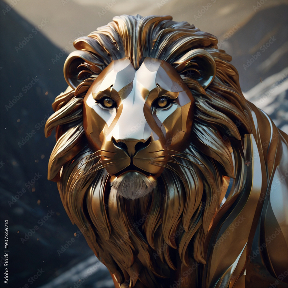 lion in a realistic ,Animal,nature,clipart,png format,3D rendering ...