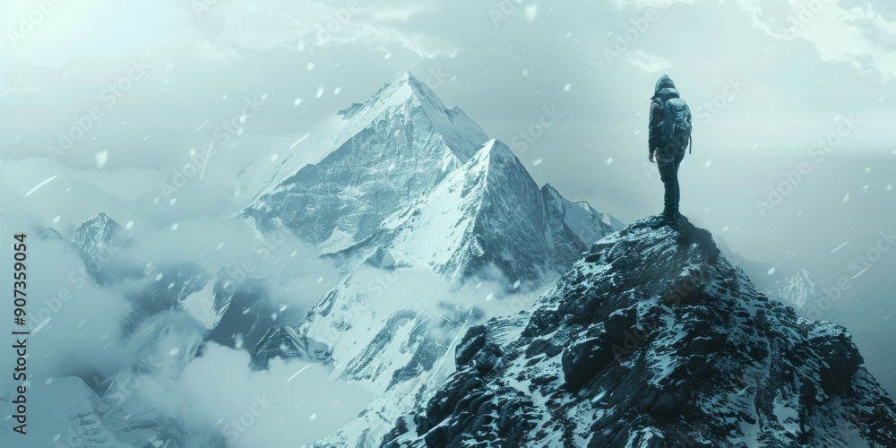 Inspirational Ascent of a Young Climber Conquering a Majestic Mountain ...