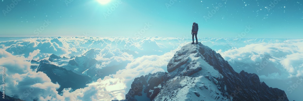 Inspirational Ascent of a Young Climber Conquering a Majestic Mountain ...