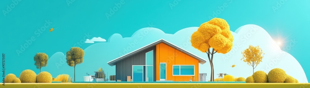 Ecofriendly insulation with cellulose, flat design, side view, green ...