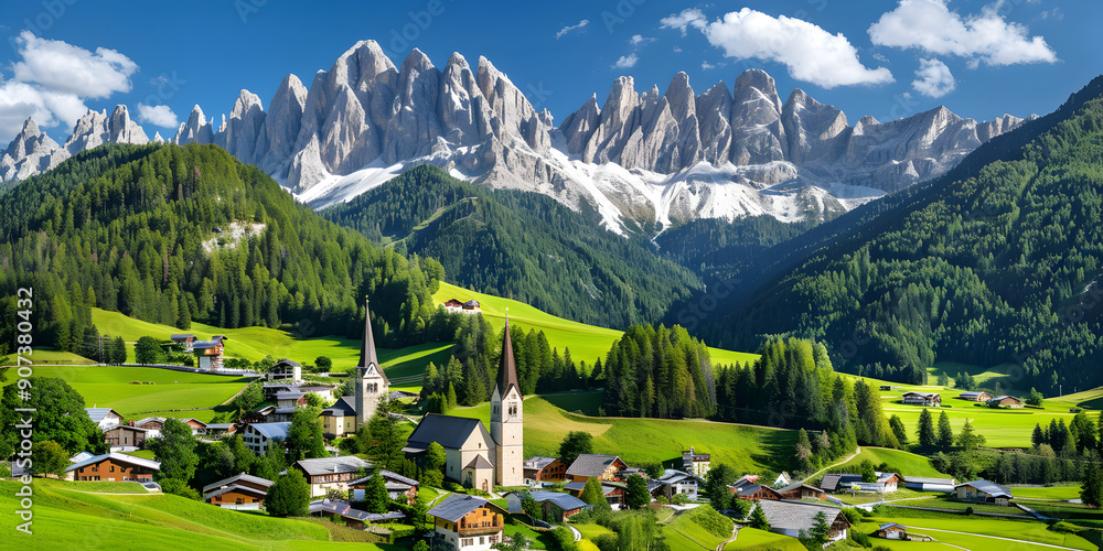 Famous best alpine place of the world, Santa Maddalena (St Magdalena ...