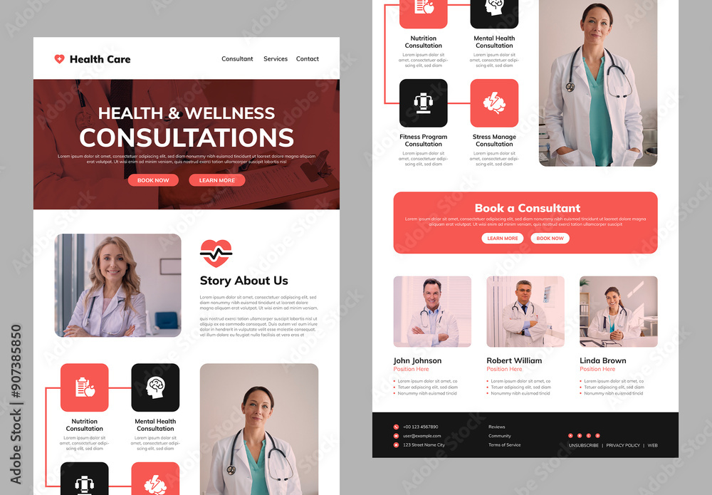 Medical Consultation Email Newsletter Stock Template | Adobe Stock