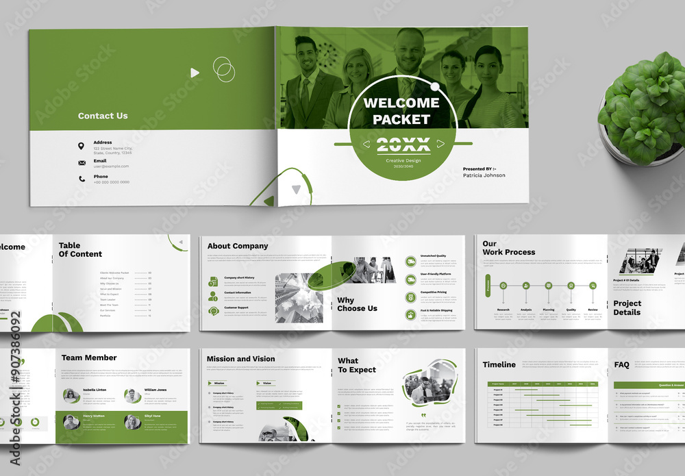 Welcome Packet Brochure Template Layout Stock Template | Adobe Stock