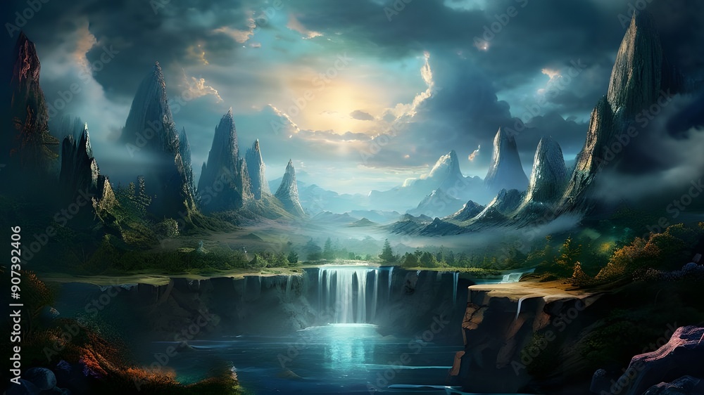 Fantasy Background Magical Landscapes, Mythical Creatures, and ...