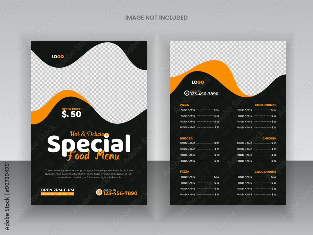 Vektorová grafika „Editable Restaurant discount food menu design and A4 ...