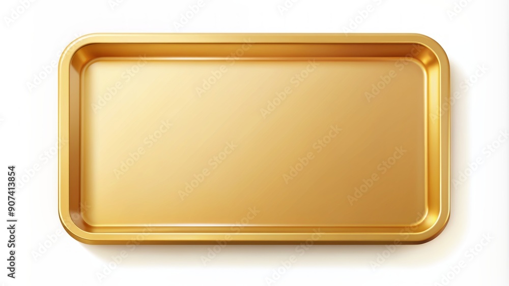 Golden cookie sheet vector with rounded edges and soft shadows on ...