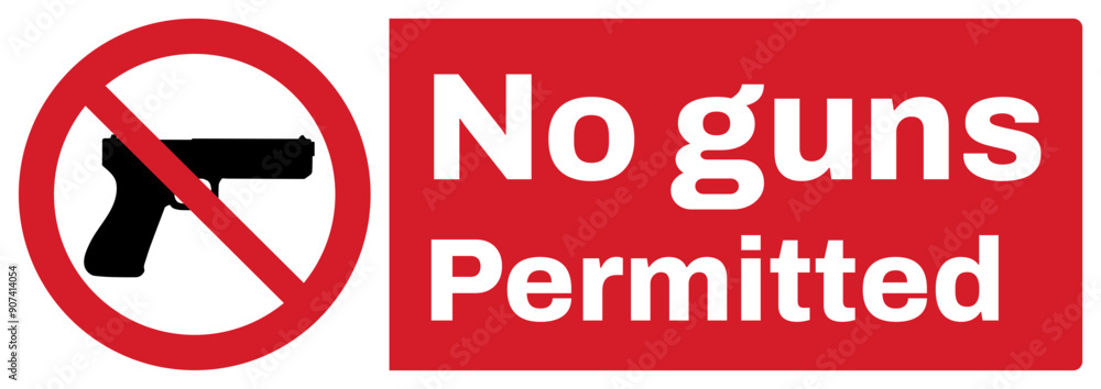 ISO prohibition safety signs_no gun permitted. landscape tex variation ...