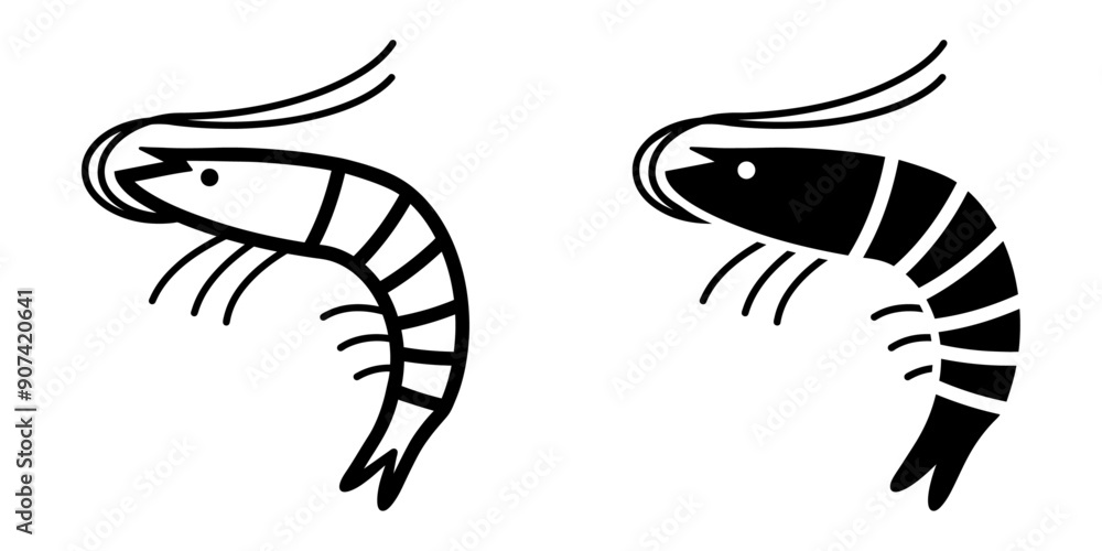 ofvs662 OutlineFilledVectorSign ofvs - shrimp vector icon . tiger prawn ...