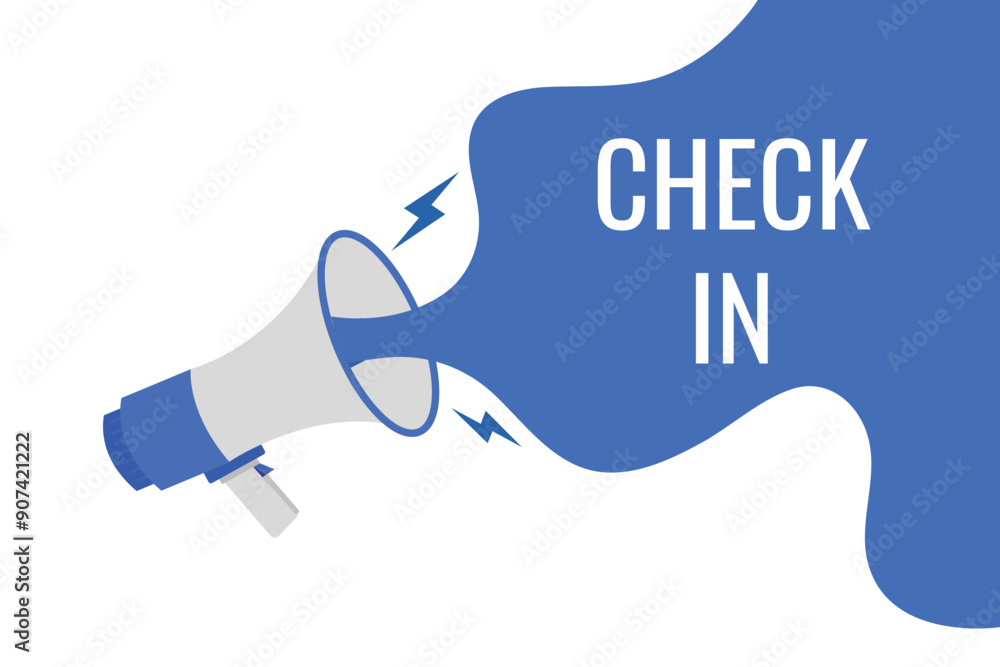 Check in button, banner, label, template for website. Check in text ...