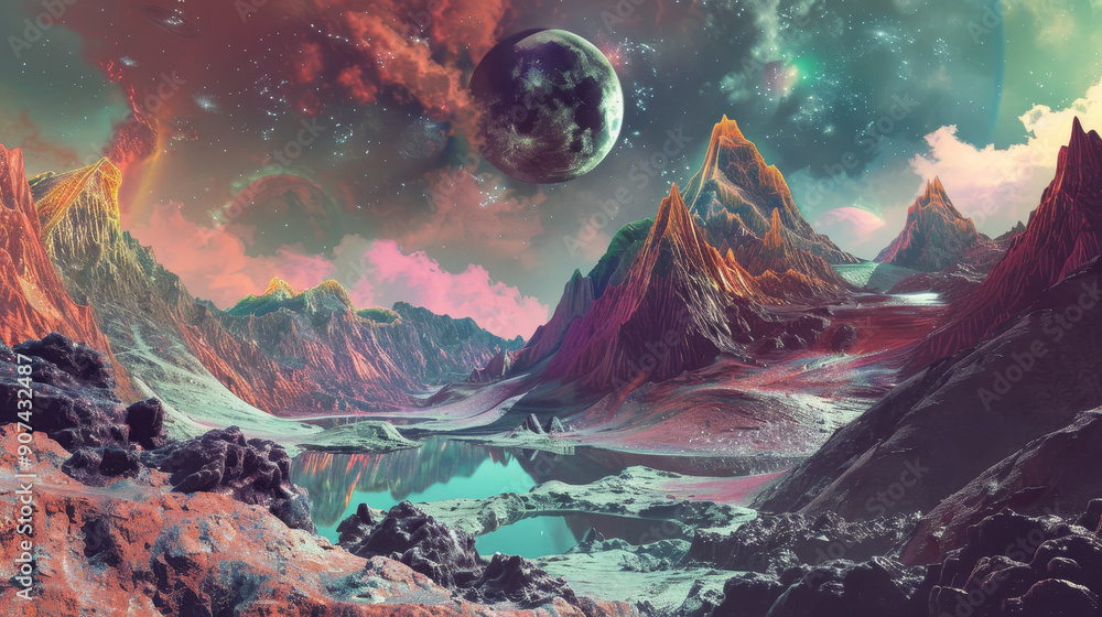 Astrogeology: Illustration of planetary geology, with features like ...