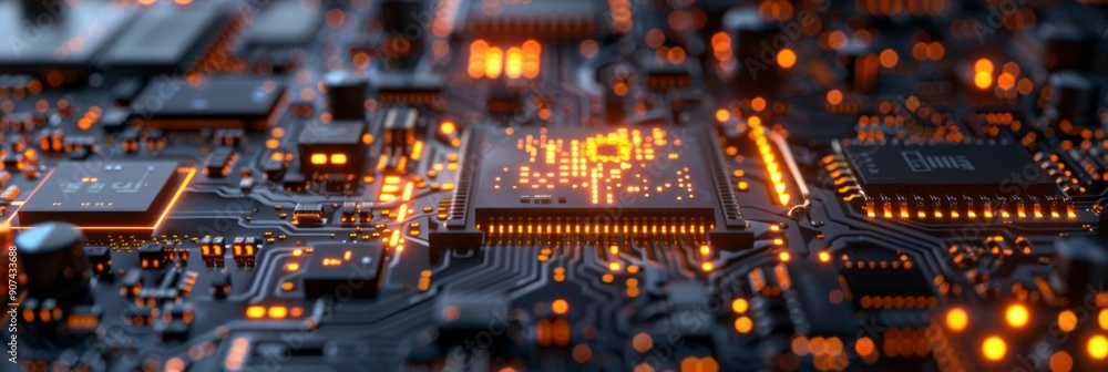 Abstract Technology Background Featuring a Computer Motherboard, Ideal ...