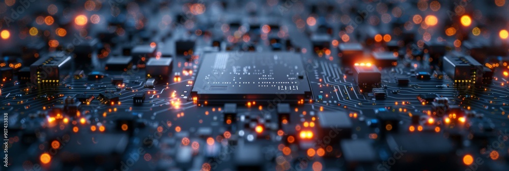 Abstract Technology Background Featuring a Computer Motherboard, Ideal ...