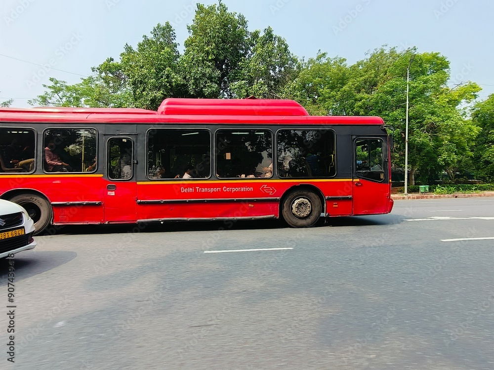 New Delhi,India -15.06.2024 : government bus of the Indian state of New ...