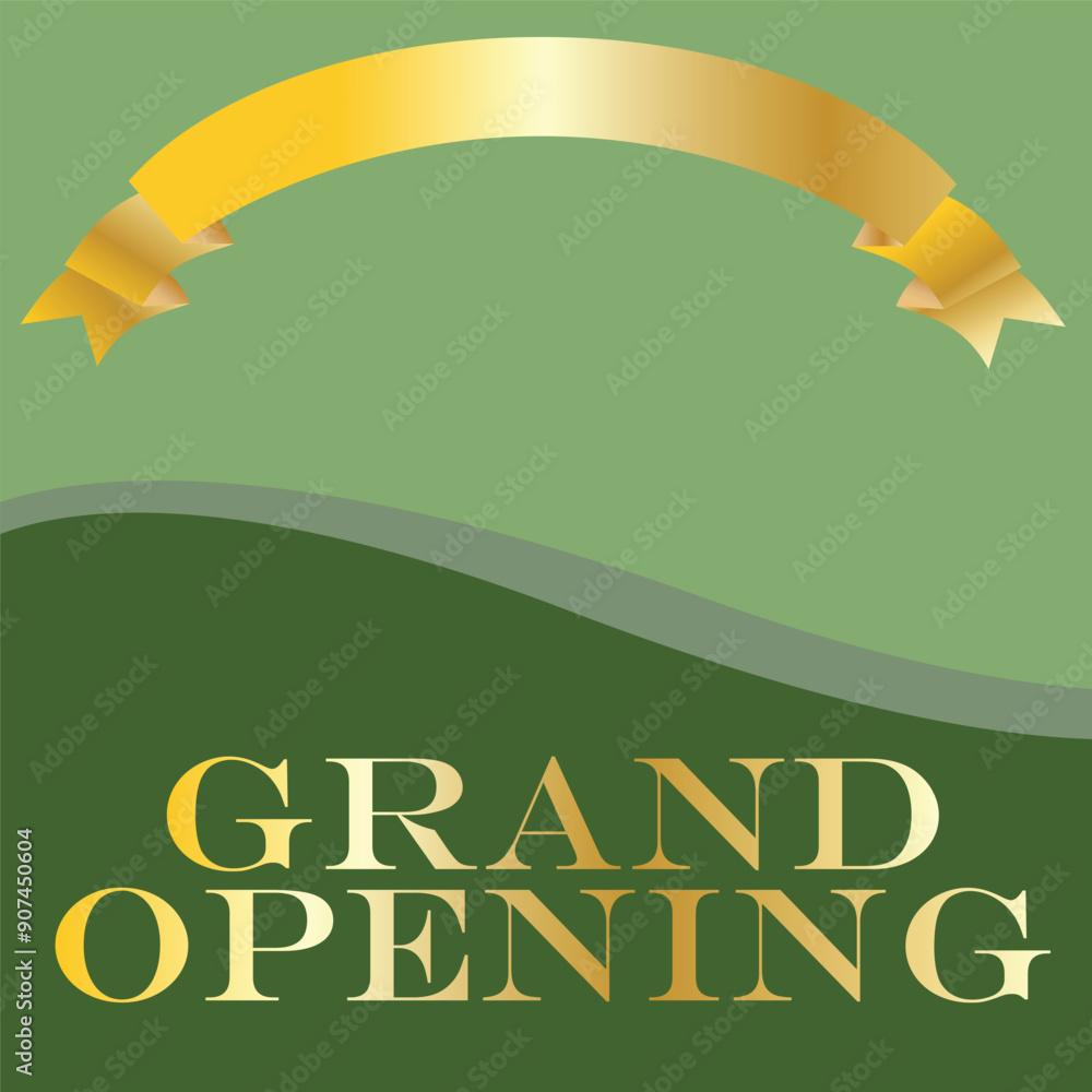 Grand Opening signage with ribbon template ready to print vector ...