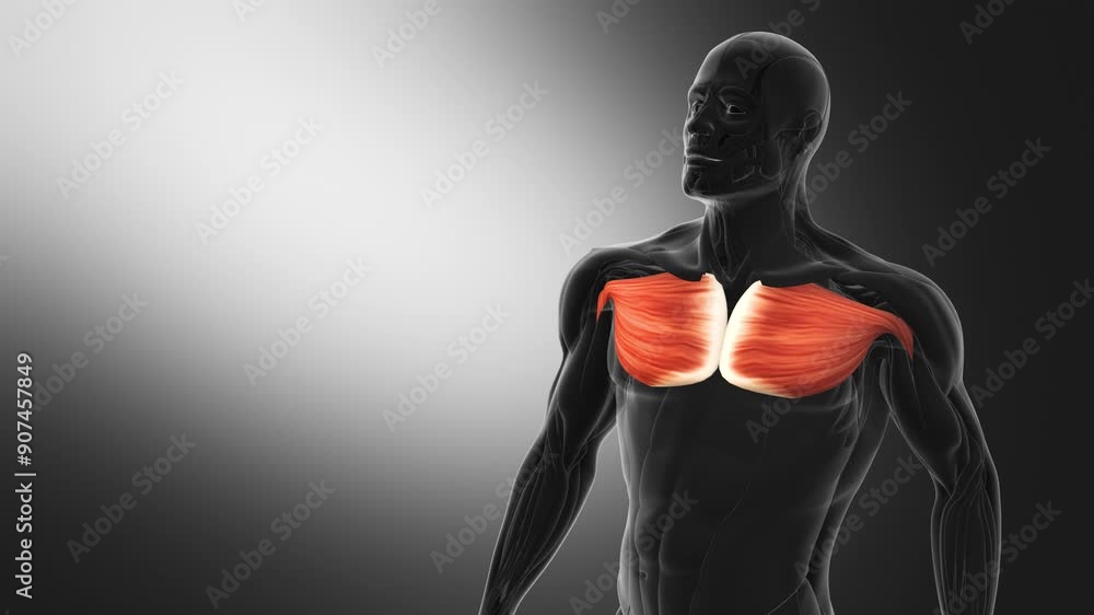 Anatomy of the Chest Pectoralis Major and Minor Muscles 素材庫影片 | Adobe Stock