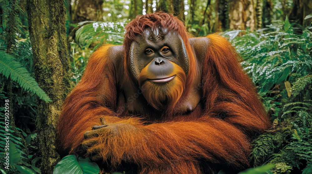 An Orangutan is a large ape found in the forests of Indonesia and ...