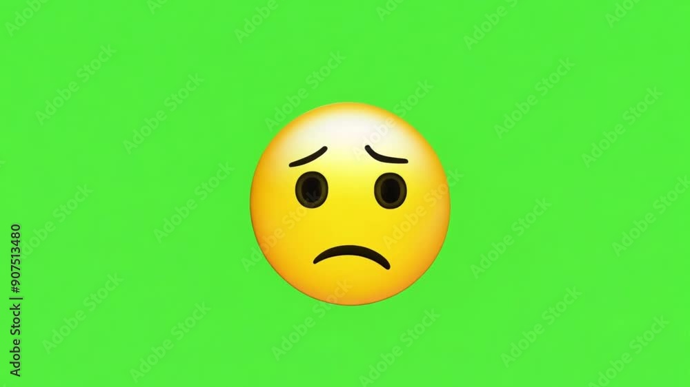 Feeling sad emoji on green screen. Emoji Crying Animated Icon. 4k ...