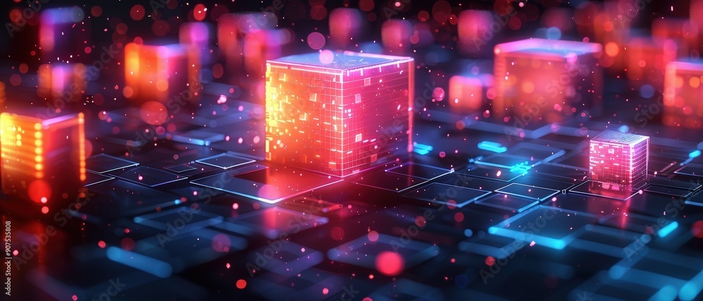 Cute 3D Blender of platform client network interface on an isolated ...