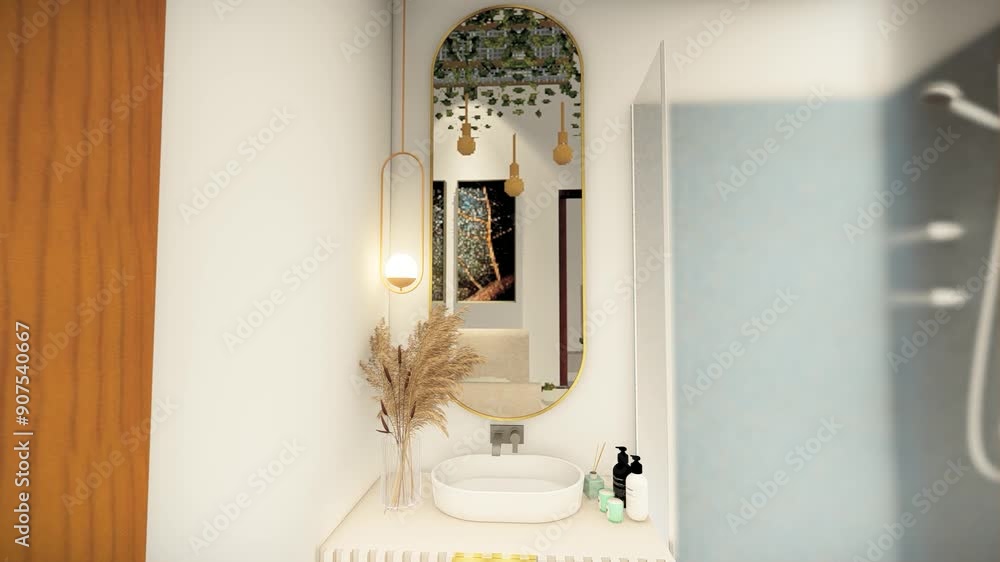 Modern and stylish small space washroom with toilet and dressing space ...