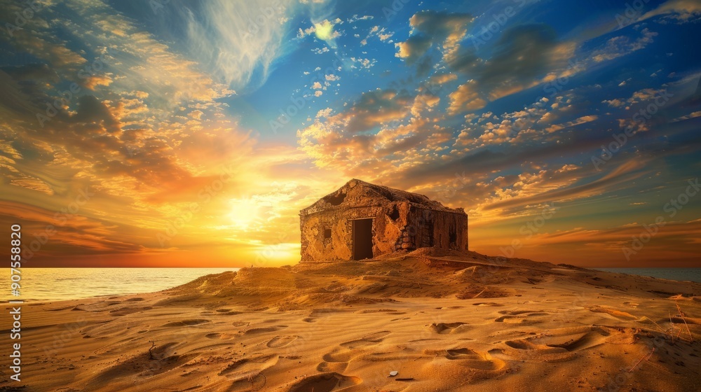 House constructed on the sand vs house constructed on a rock. Parable ...