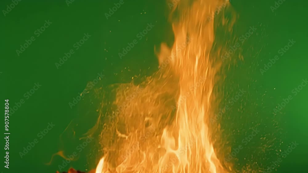 As the fire rages the sparks and embers create a mesmerizing display ...