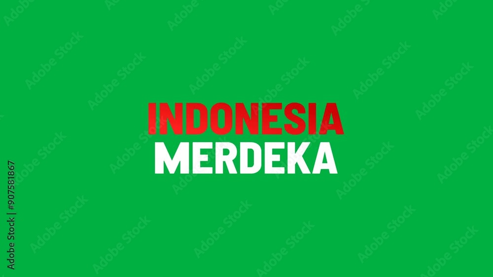 indonesia merdeka text animation with dynamic lightning effect in red ...