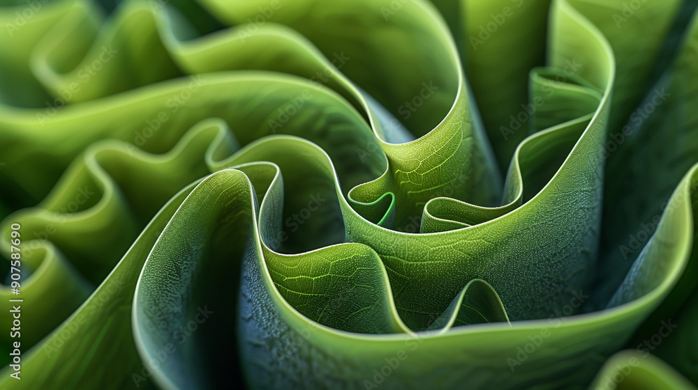 Zoom in on the delicate folds of a leaf, each one a testament to the ...