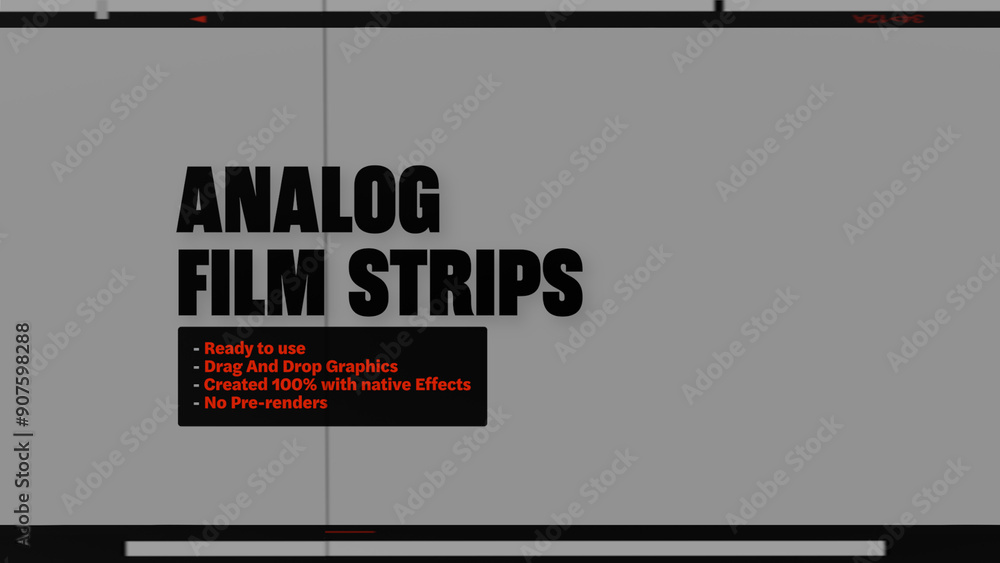 Analog Film Strip Reel Motion Overlays - Wide Horizontal Stock Template ...